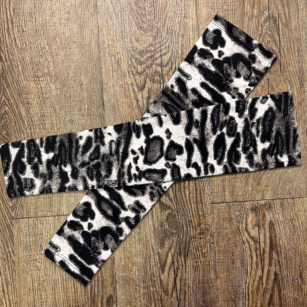 Compression Arm Sleeves in Black/white Leopard Print Spandex - Running ...