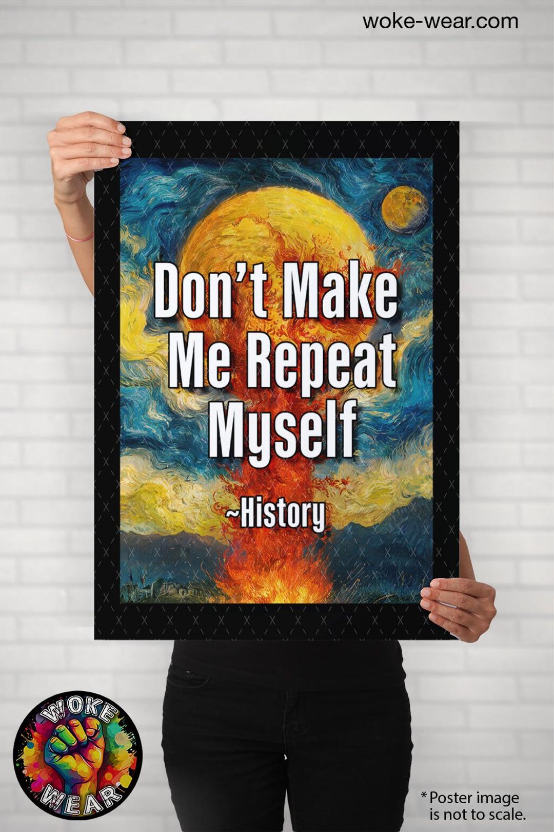 Vintage Protest Poster: Don't Make Me Repeat Myself - Anti-fascist Art ...