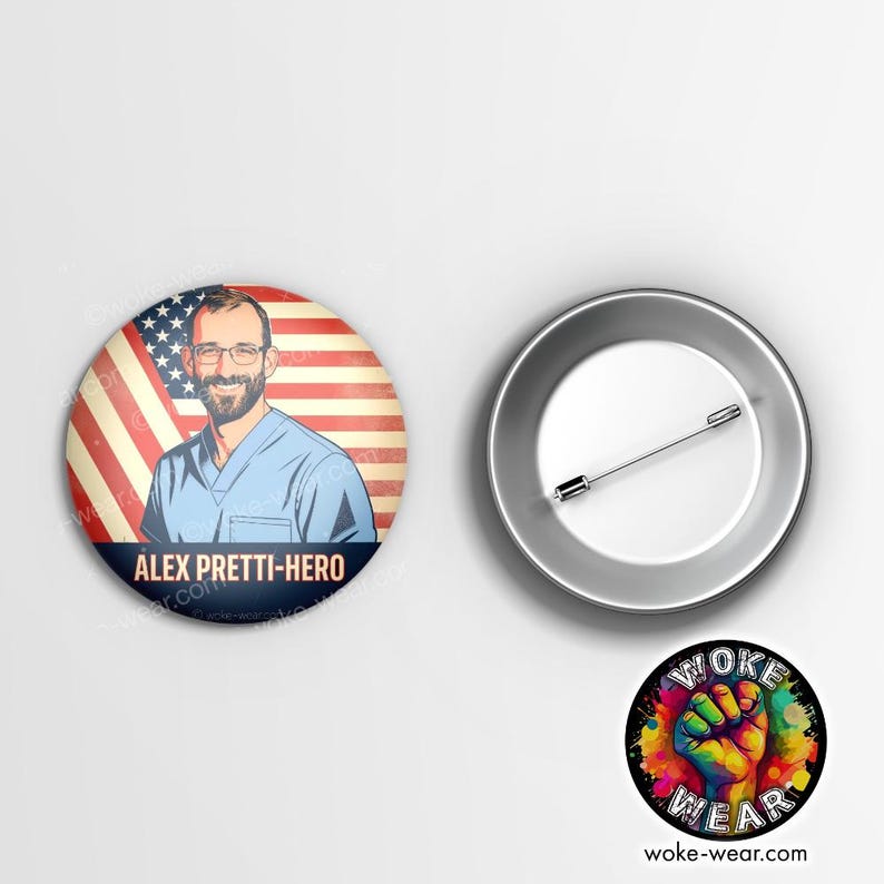 Alex Pretti Fundraiser Erinnerungsnadel, Save Democracy, Demonstration ...