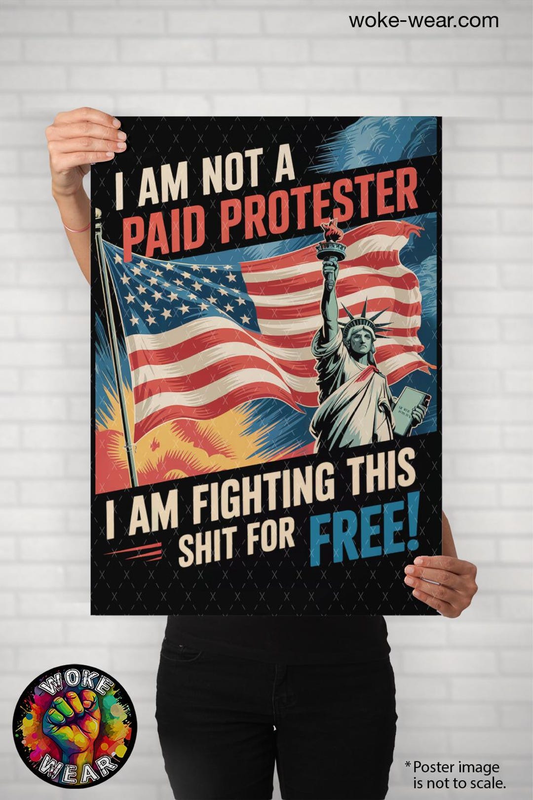 DIGITAL DOWNLOAD - Not a Paid Protester Poster, Save Democracy Protest ...