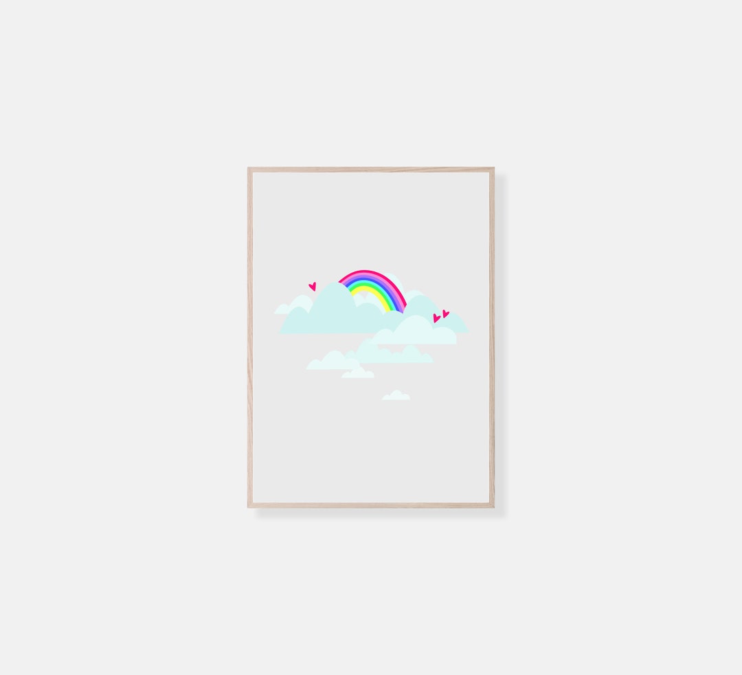 Rainbow Cloud Art Print: Abstract Sky, Colorful Nature (digital ...