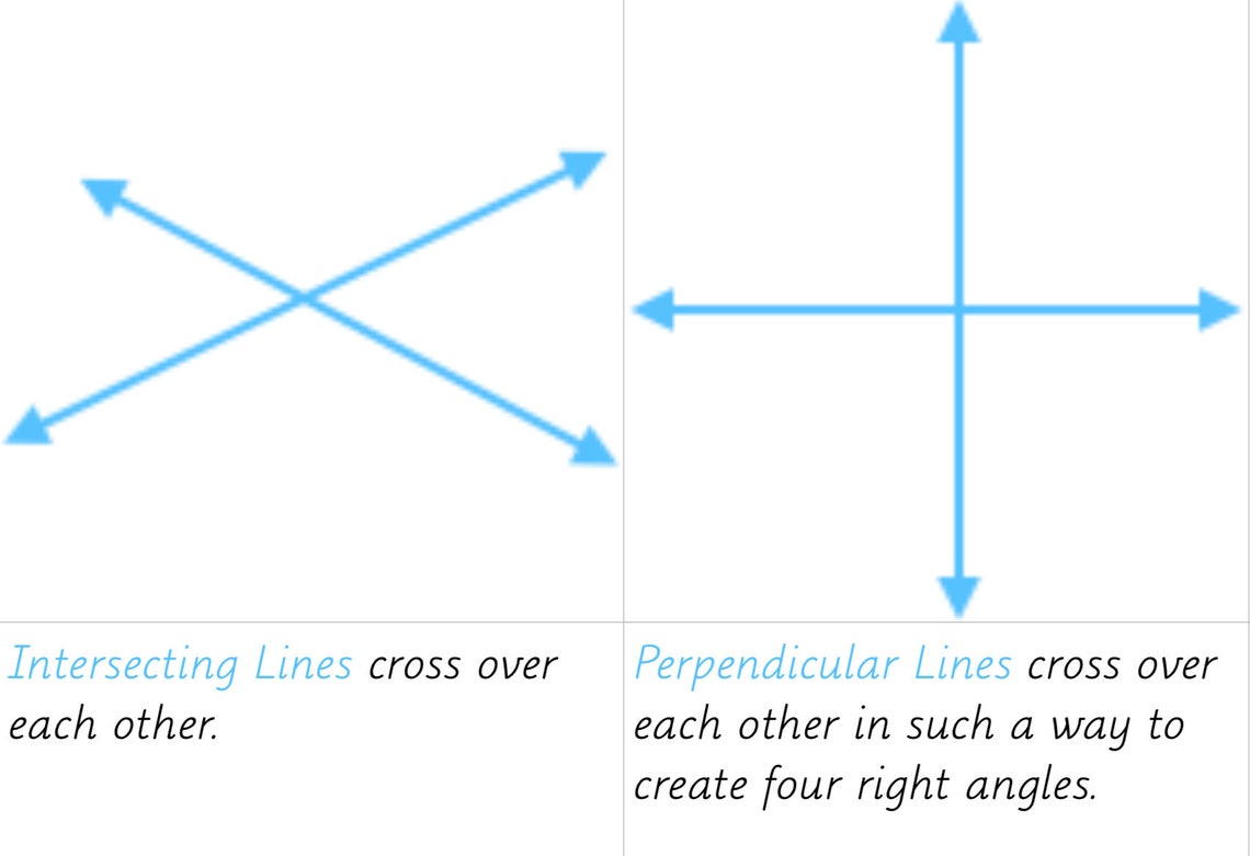 Elementary Line 3 Part Definition Cards - Etsy