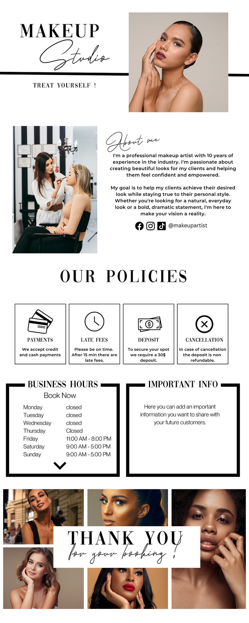 Acuity Scheduling Template Makeup Artist | MUA Website Template ...