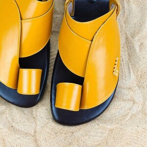 Men's Mustard Yellow vegan leather sandals SandCruisers | Etsy