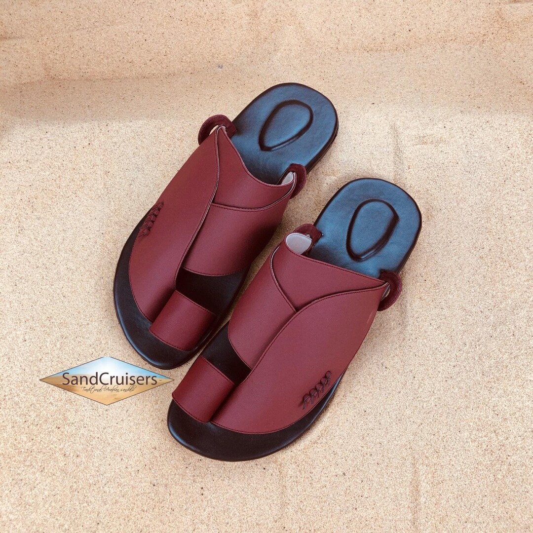 Mens Red Vegan Leather Sandals ~ Sandcruisers ~ Traditional Arabian ...