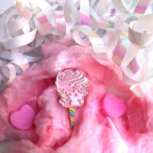 Pastel Pink Cotton Candy Enamel Pin - Etsy