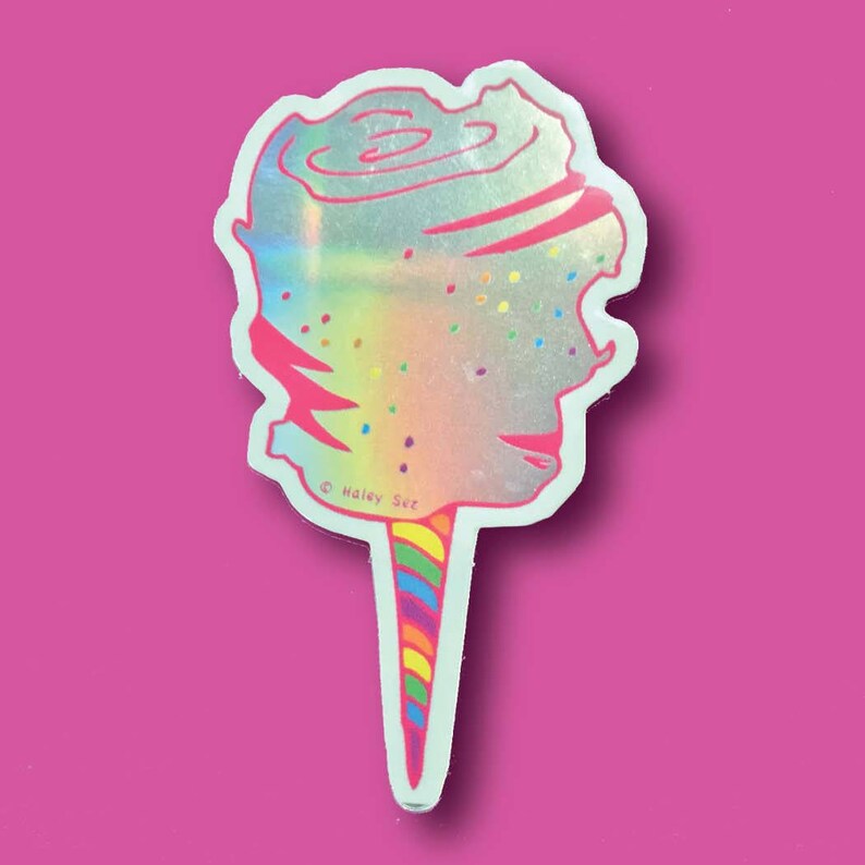Holographic Cotton Candy Sticker | Etsy