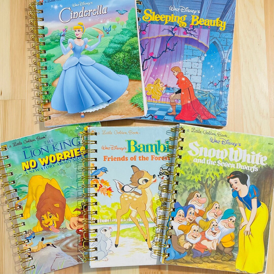 Disney Repurposed Little Golden Book Sticker Albums, Bambi, Snow White ...