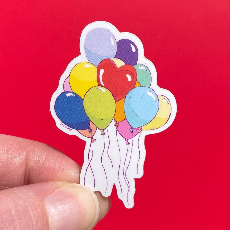 Bouquet of Bright Balloons Sticker - Etsy