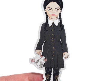 Wednesday Addams Vinyl Sticker - Etsy Canada