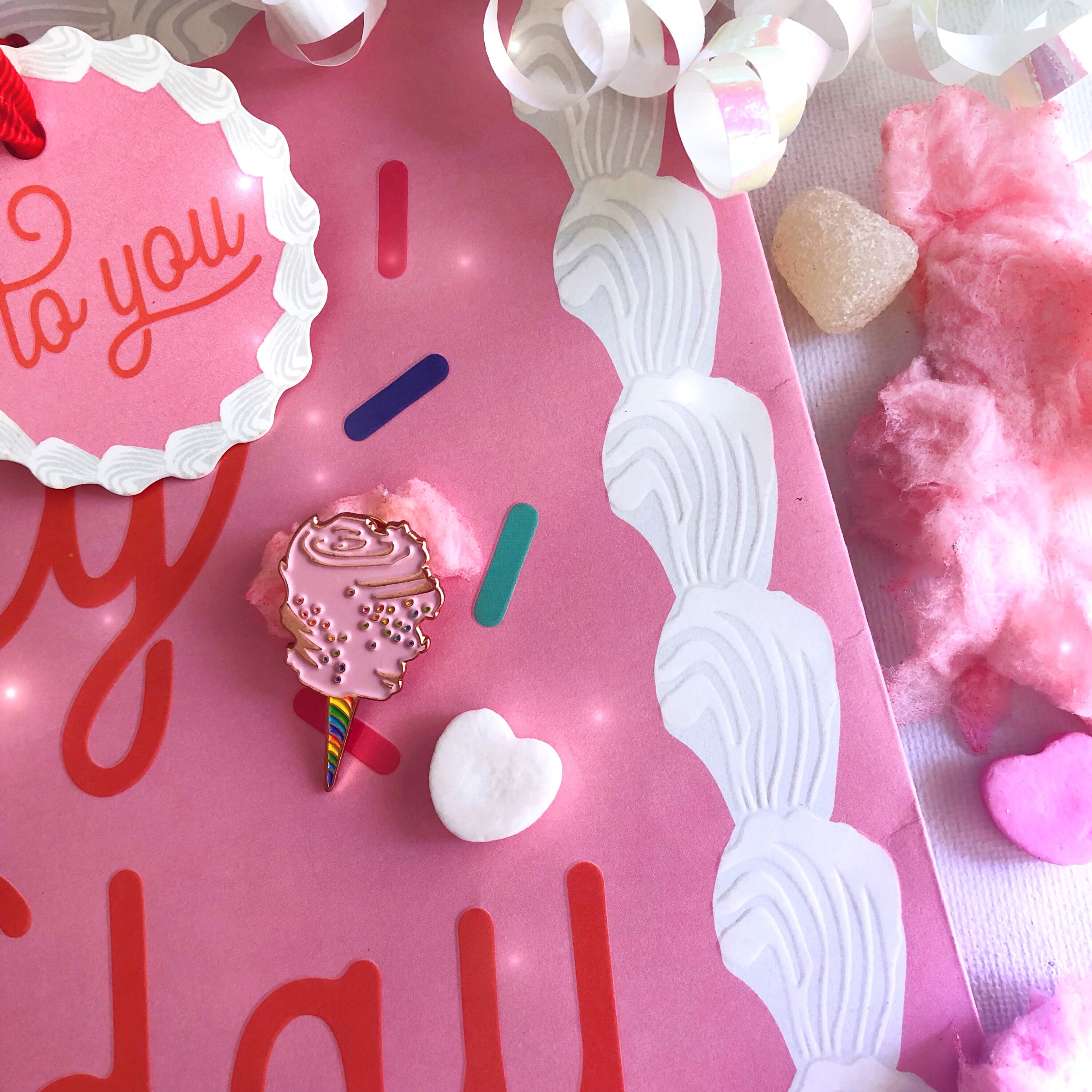 Pastel Pink Cotton Candy Enamel Pin - Etsy