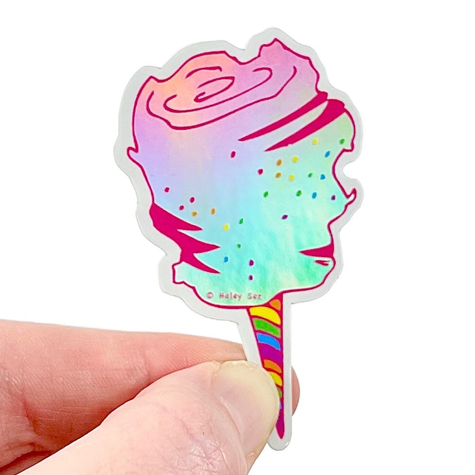 Holographic Cotton Candy Sticker - Etsy