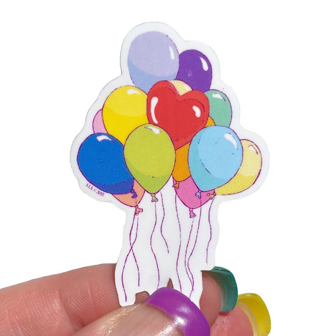 Bouquet of Bright Balloons Sticker - Etsy