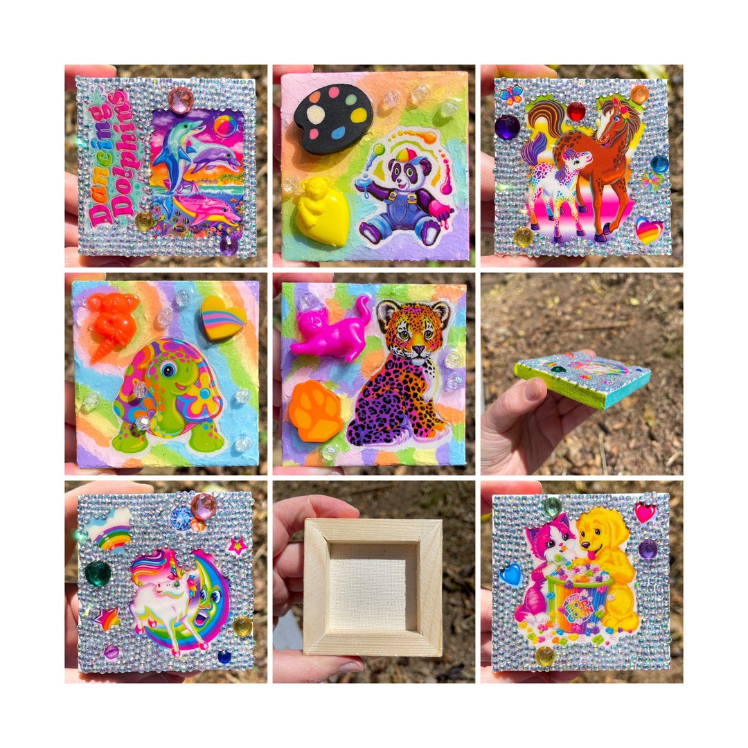 Lisa Frank Collage Canvases With Stickers, Erasers, Party Favors, and ...