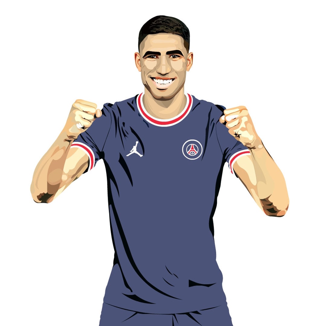 SVG Vector Drawing of Achraf Hakimi - Etsy
