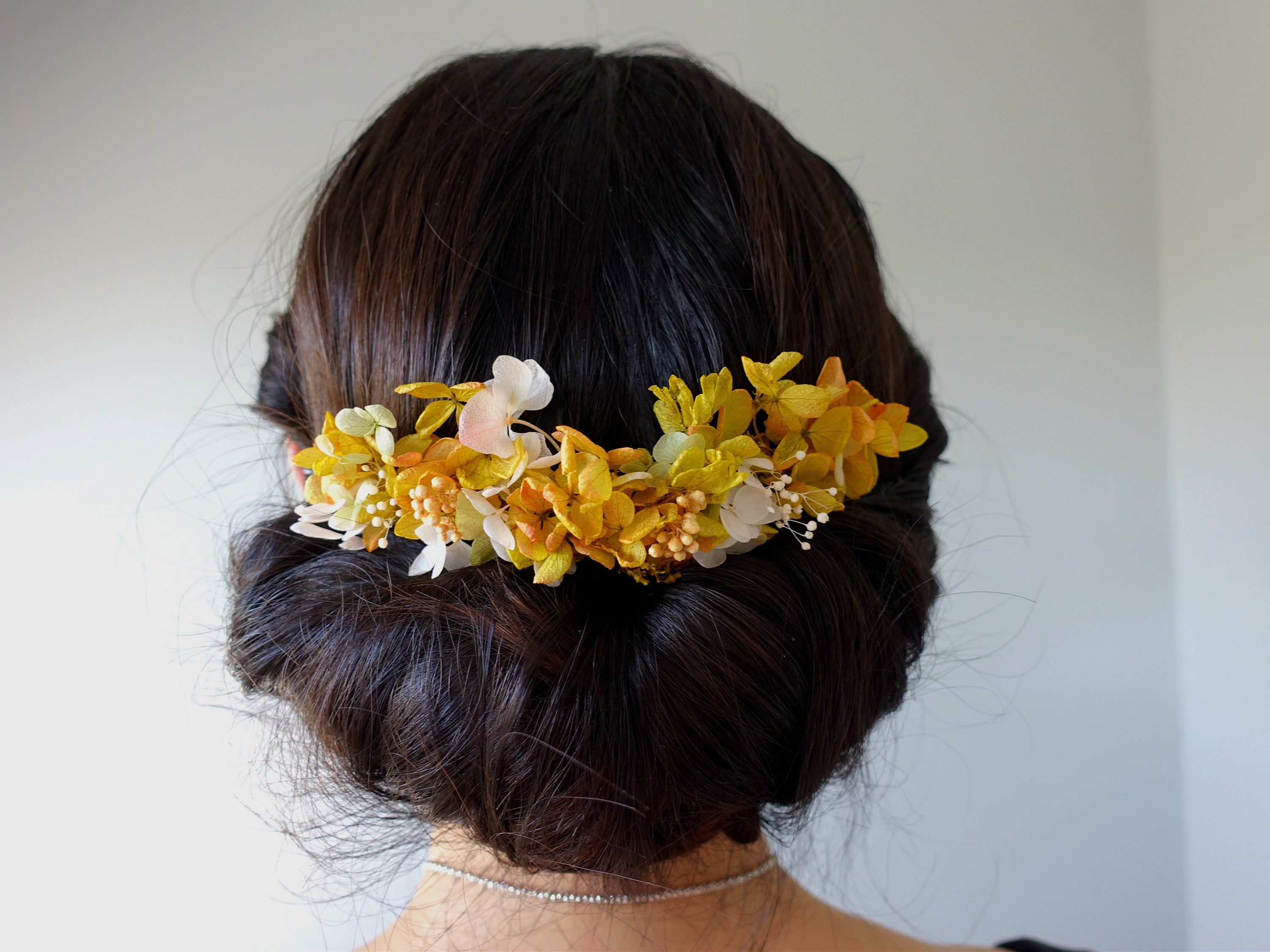 Handmade Yellow Hair Comb With Hydrangea Flower - Etsy