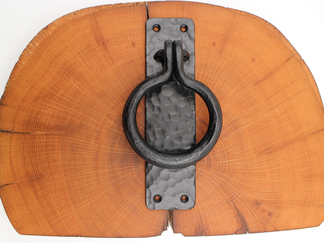 Rustic Door Knocker Black Front Door Knocker Hammered Ring Textured ...