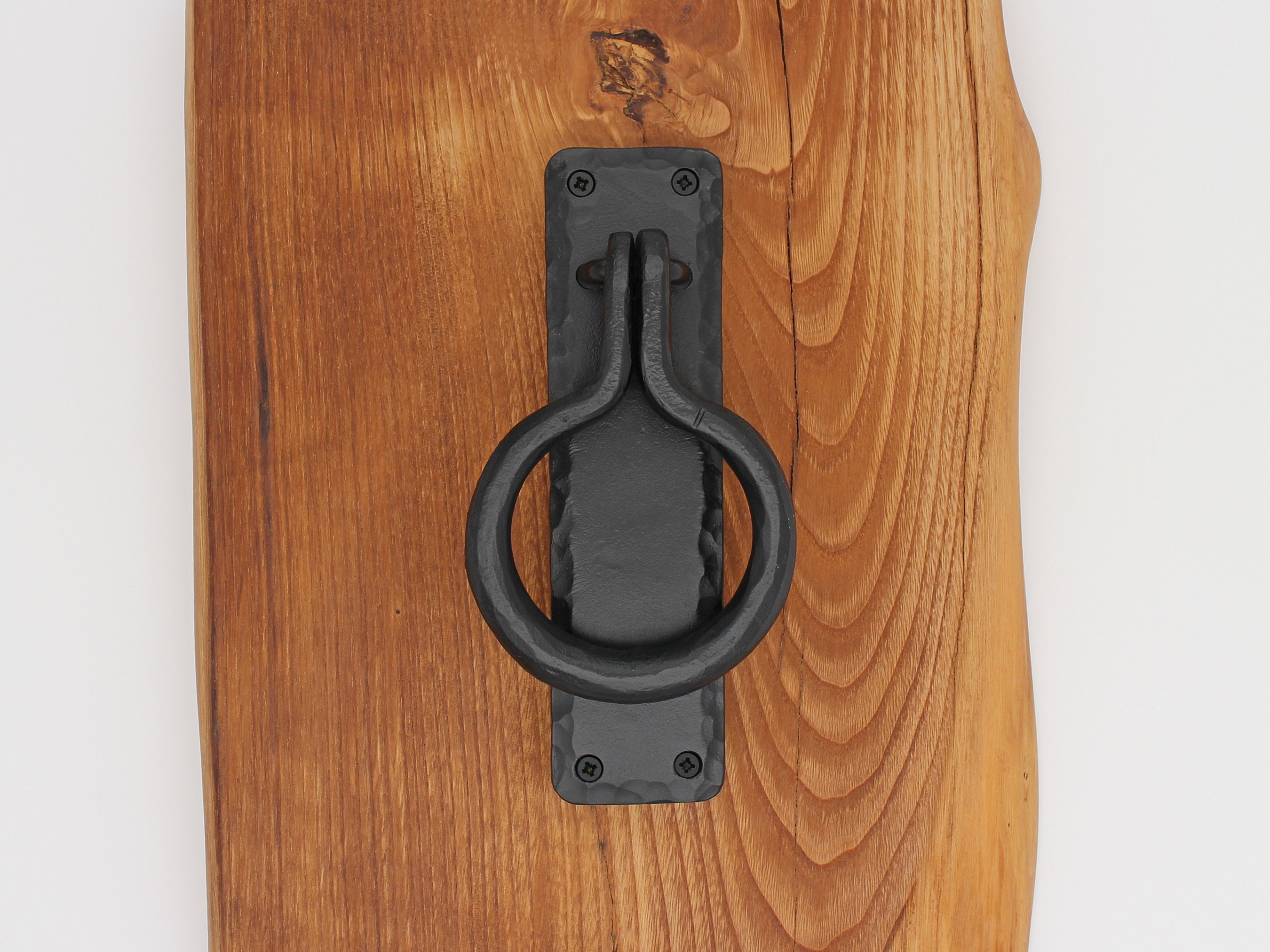 Rustic Door Knocker - Black Front Door Knocker - Hammered Ring - Smooth ...