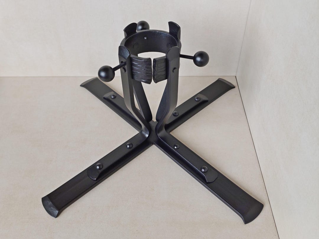 Wrought Iron Christmas Tree Stand • Hand-forged Metal Base • Blacksmith ...
