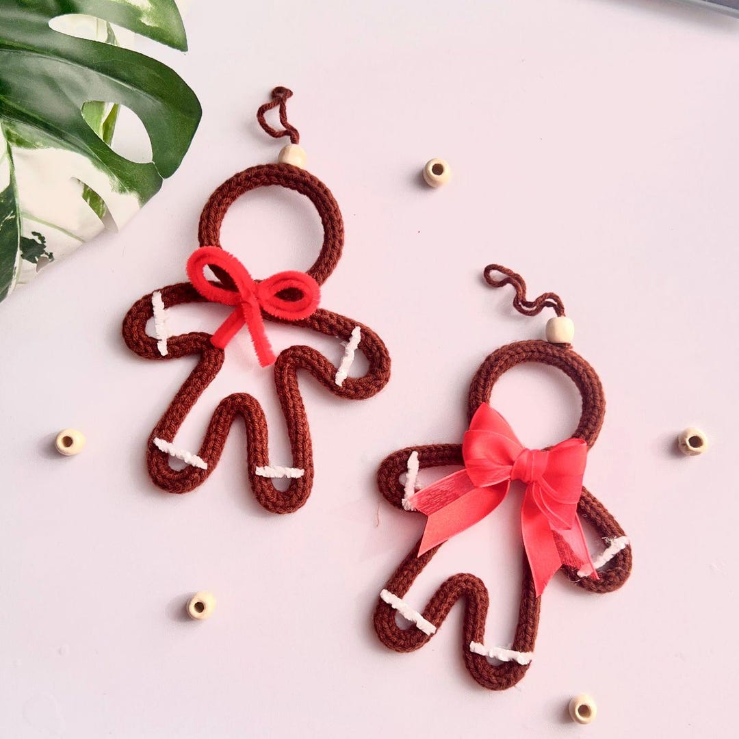 Gingerbread Man Christmas Ornament, Christmas Tree Decor, Yarn ...