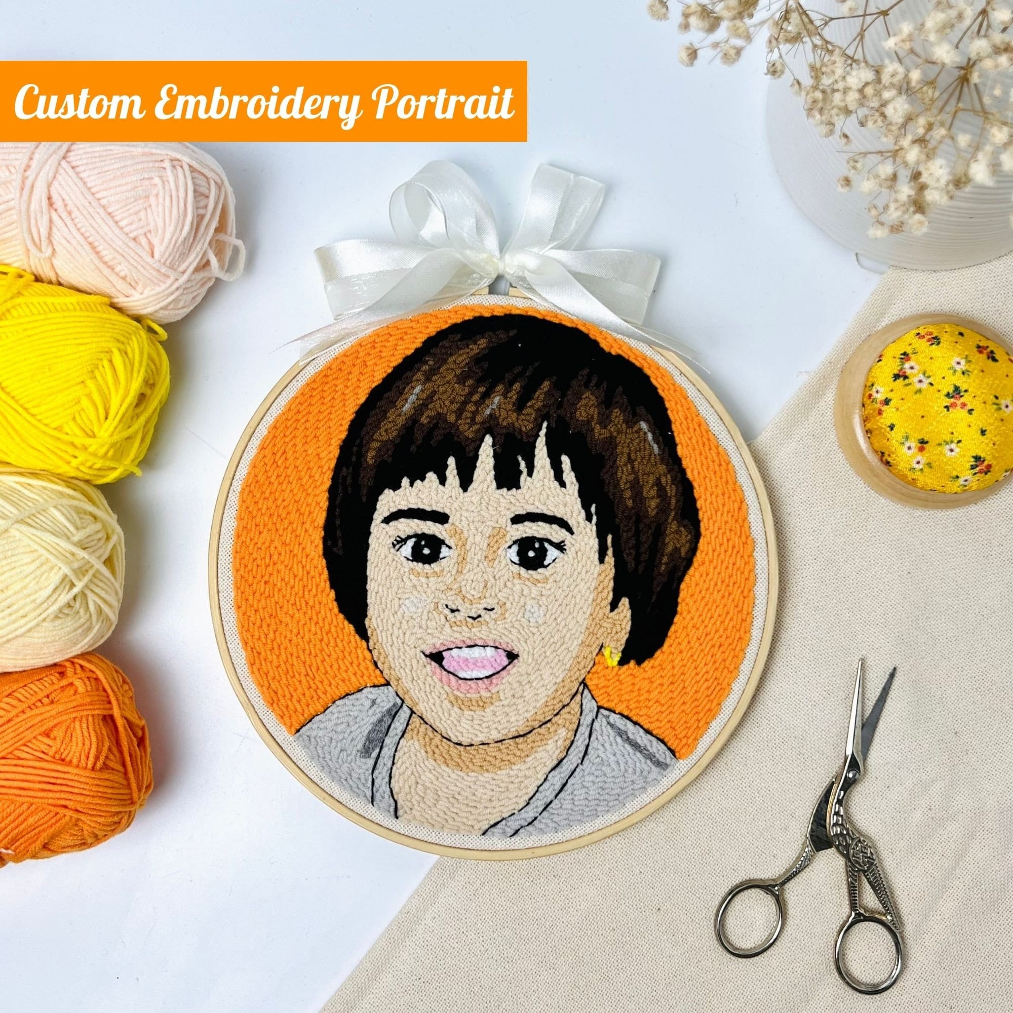 Custom Embroidery Portrait, Embroidered Portrait From Photo, Custom ...