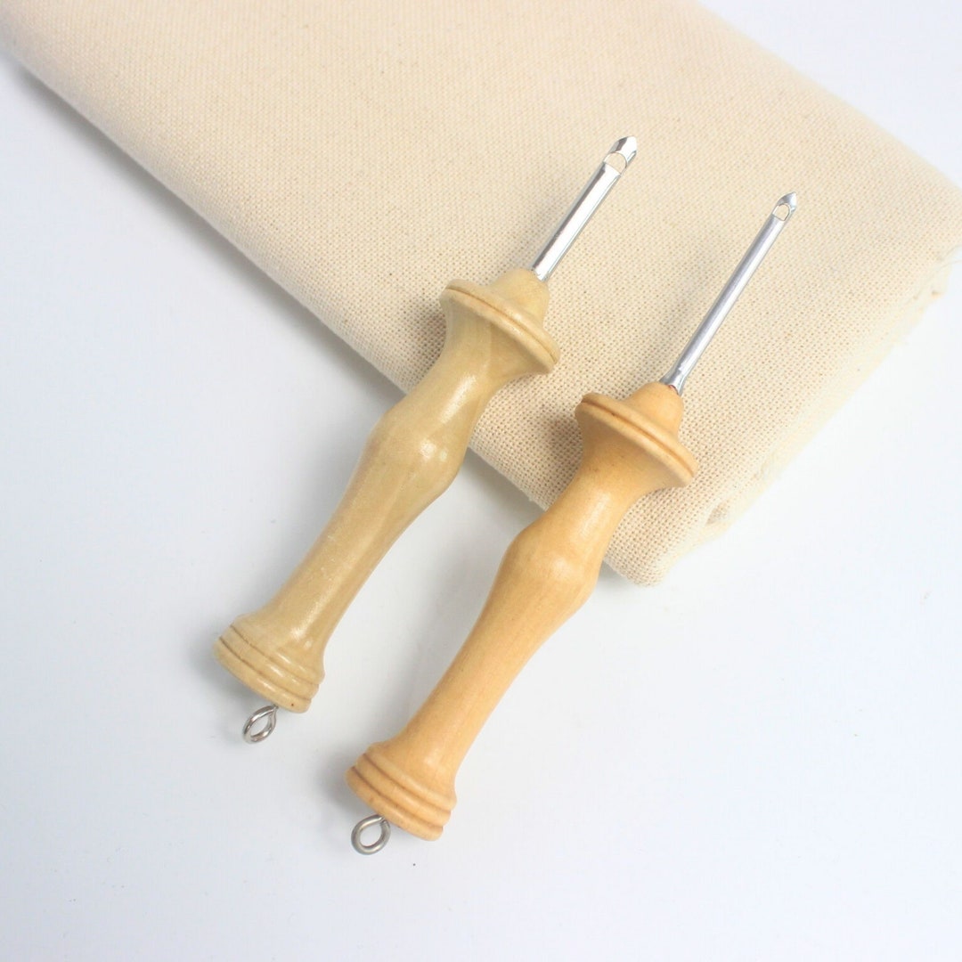Punch Needle #8 Fine, #10 Regular With Yarn Holder Ring, Wooden Handle ...