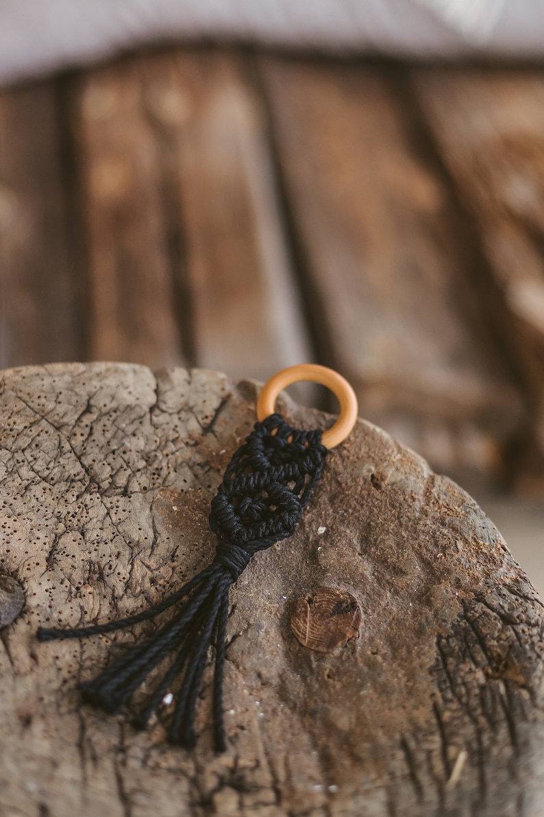 Macrame Baby Teether With a Natural Wooden Ring - Etsy