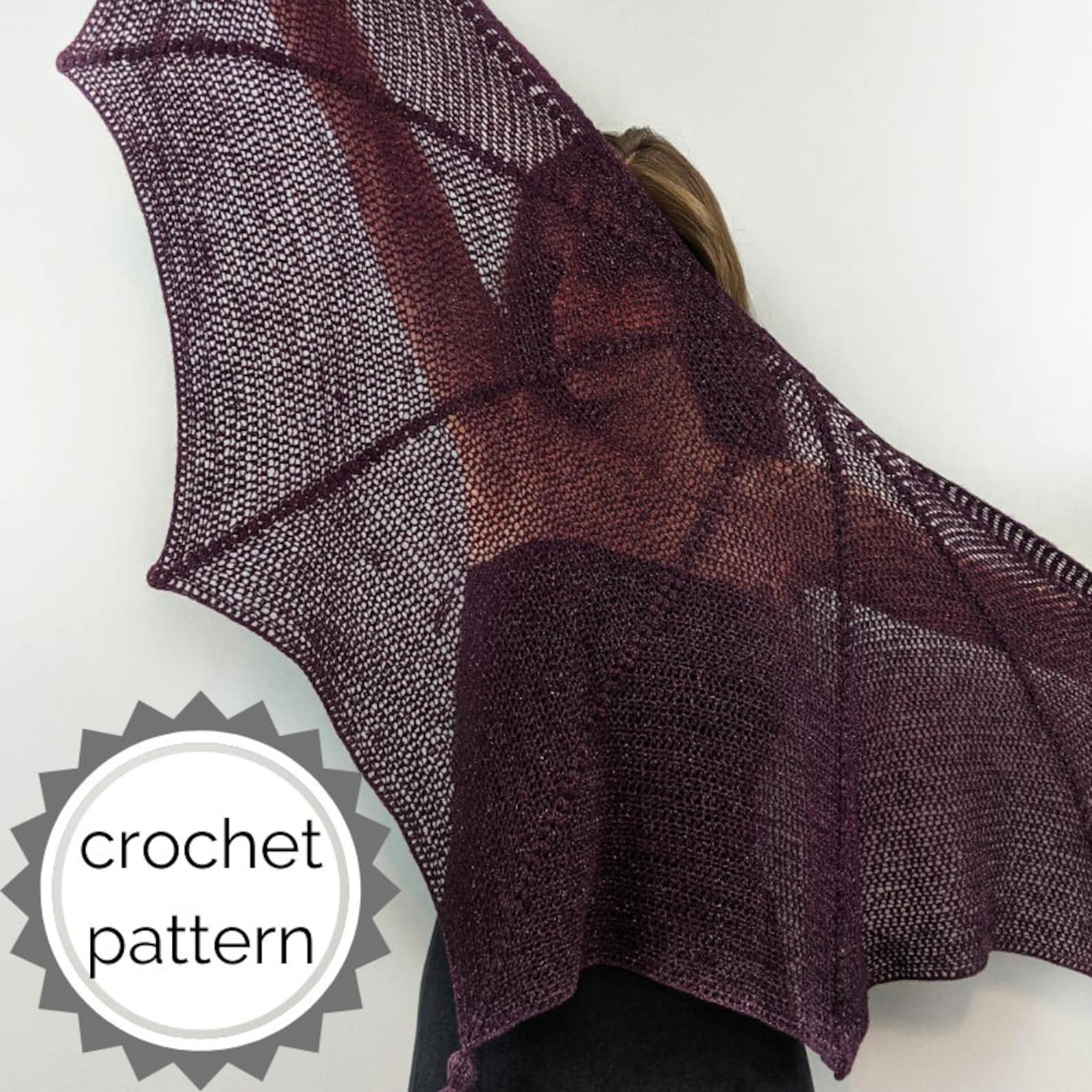 Batwing Crochet Dragon Wing Shawl PATTERN PDF Lace Weight - Etsy