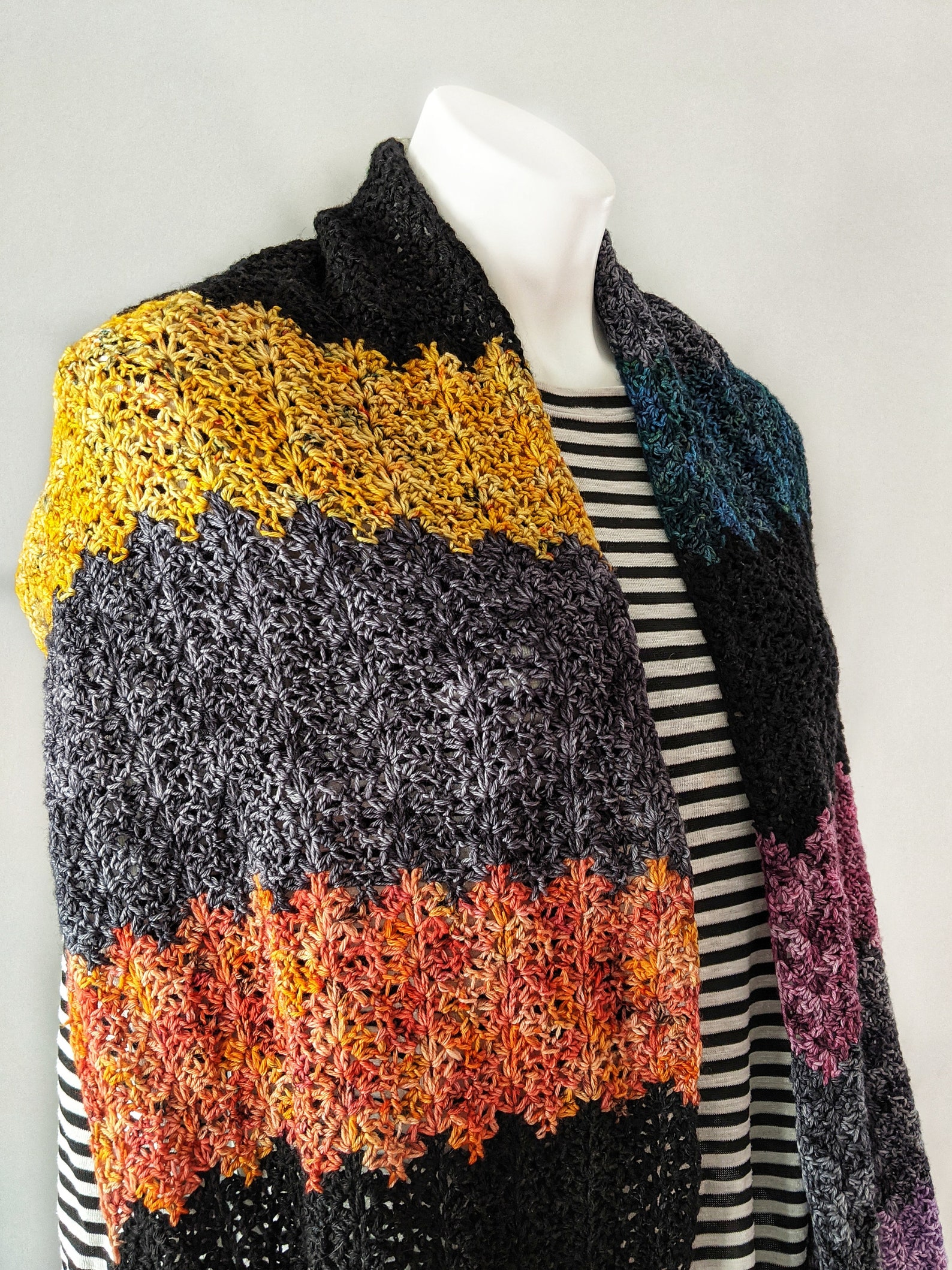 Crochet Lace Scarf Wrap PATTERN PDF Spring Crochet Shawl - Etsy