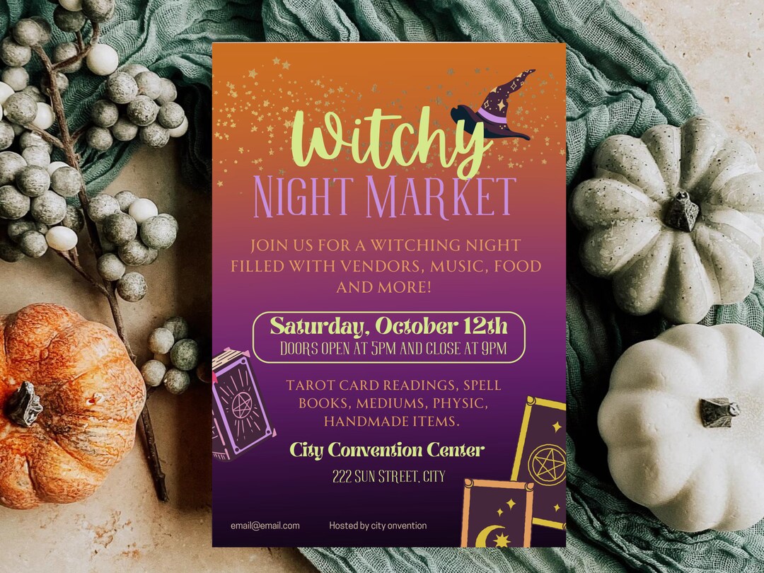 Halloween Market Flyer Template | Marketing Flyer Template | Witchy ...