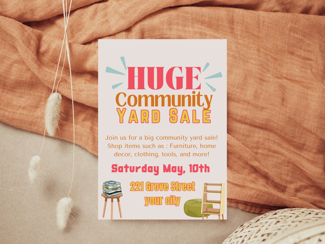 Community Yard Sale Flyer Template | Garage Sale Flyer Template ...