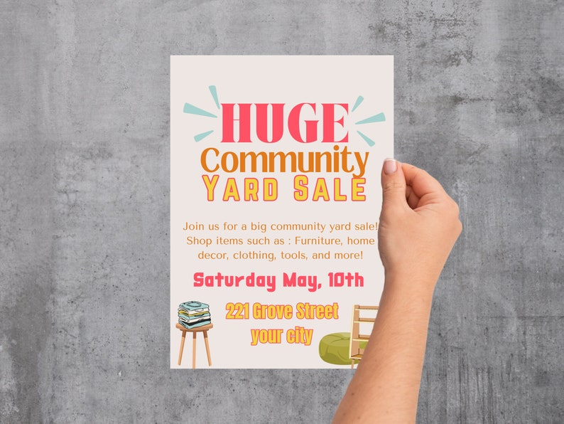 Community Yard Sale Flyer Template | Garage Sale Flyer Template ...
