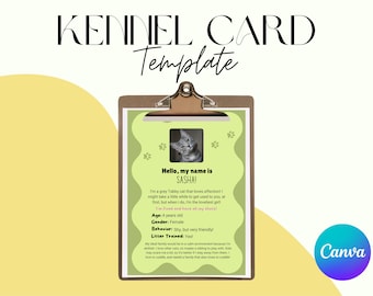 Animal Shelter Kennel Card | Adoptable Pet Introduction Card | Kennel ...