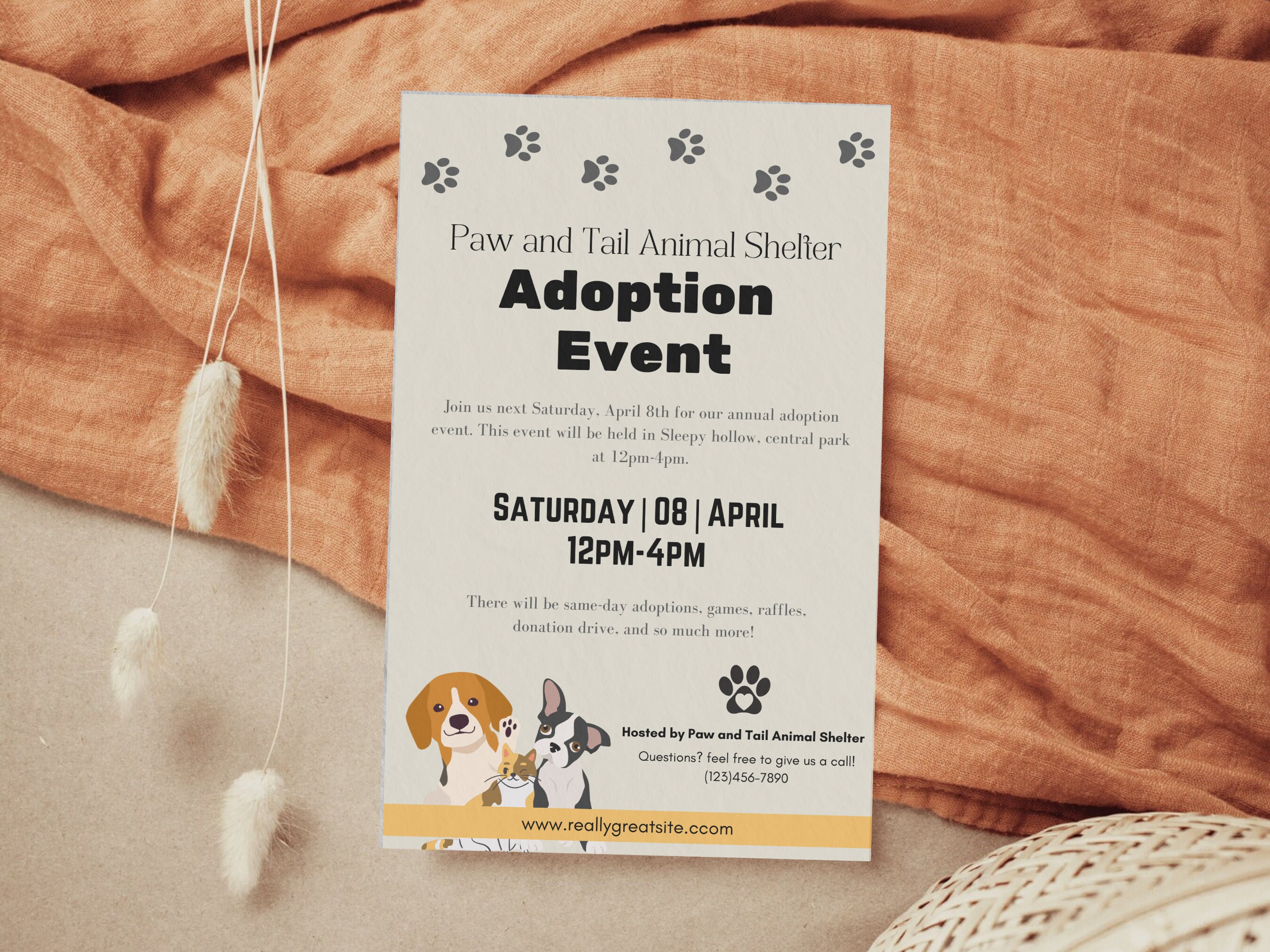 Pet Adoption Event Flyer Template Animal Shelter Event Flyer Printable ...