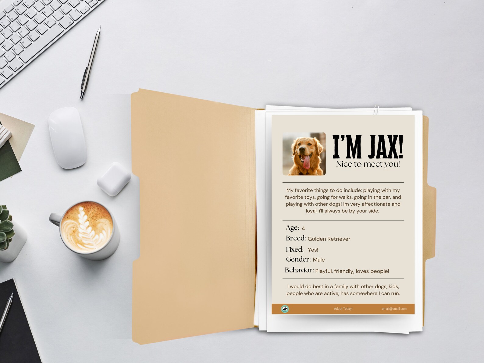 Animal Shelter Kennel Card | Adoptable Pet Introduction Card | Kennel ...