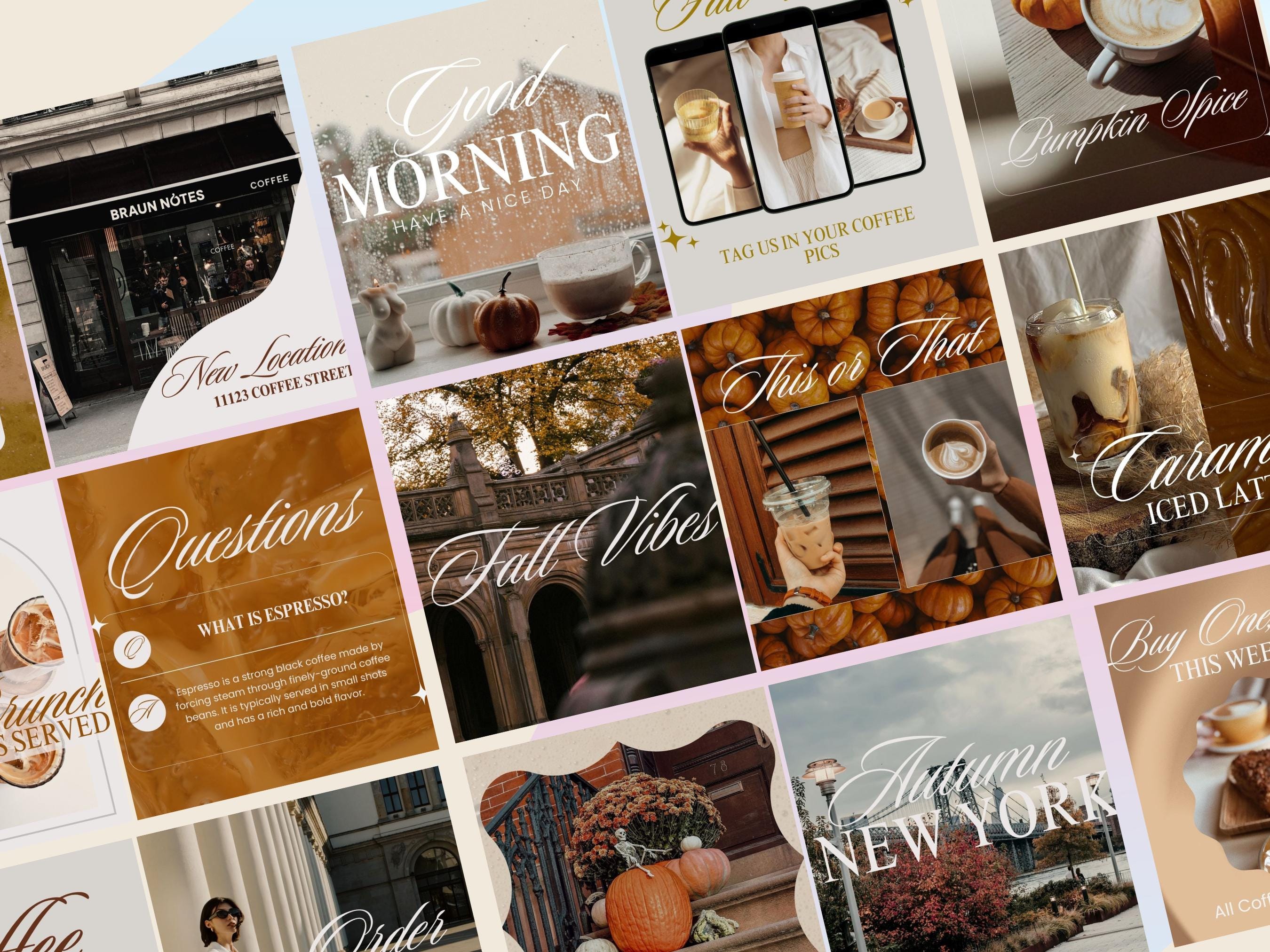 Fall Themed Social Media Posts | Social Media Templates | Classic ...