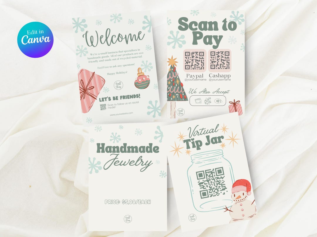 Craft Fair Scan to Pay and Signage Bundle | Flea Market Signage | Pop ...