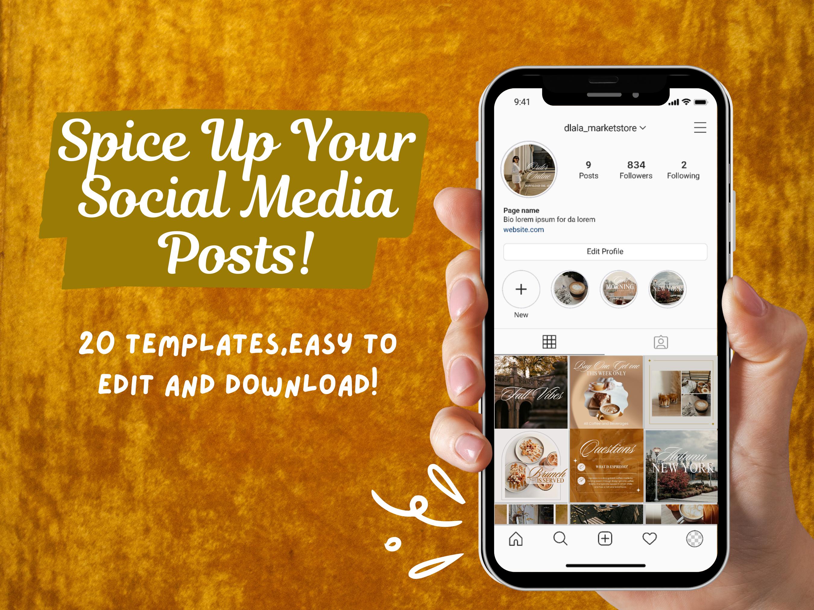 Fall Themed Social Media Posts | Social Media Templates | Classic ...