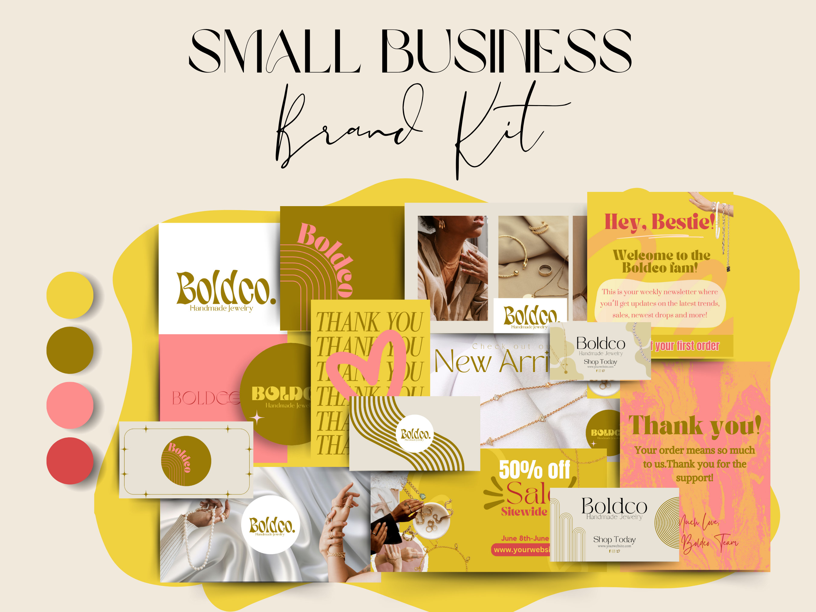 Small Business Brand Kit Template | Jewelry Brand Re-branding Template ...