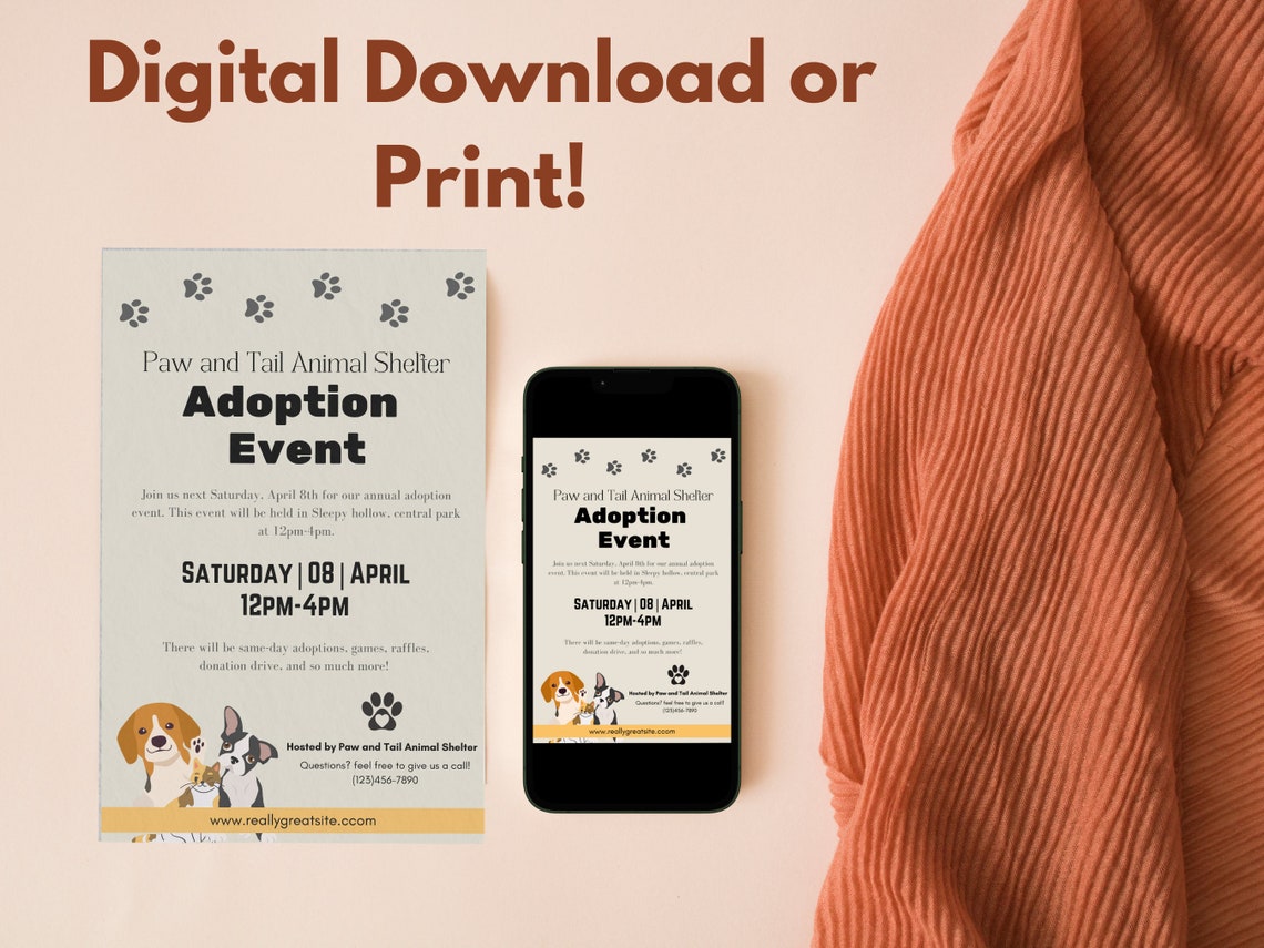 Pet Adoption Event Flyer Template | Animal Shelter Event Flyer ...