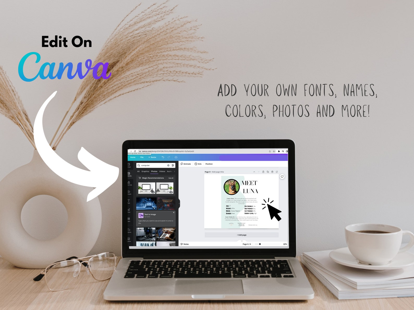 Animal Shelter Kennel Card | Adoptable Pet Introduction Card | Kennel ...