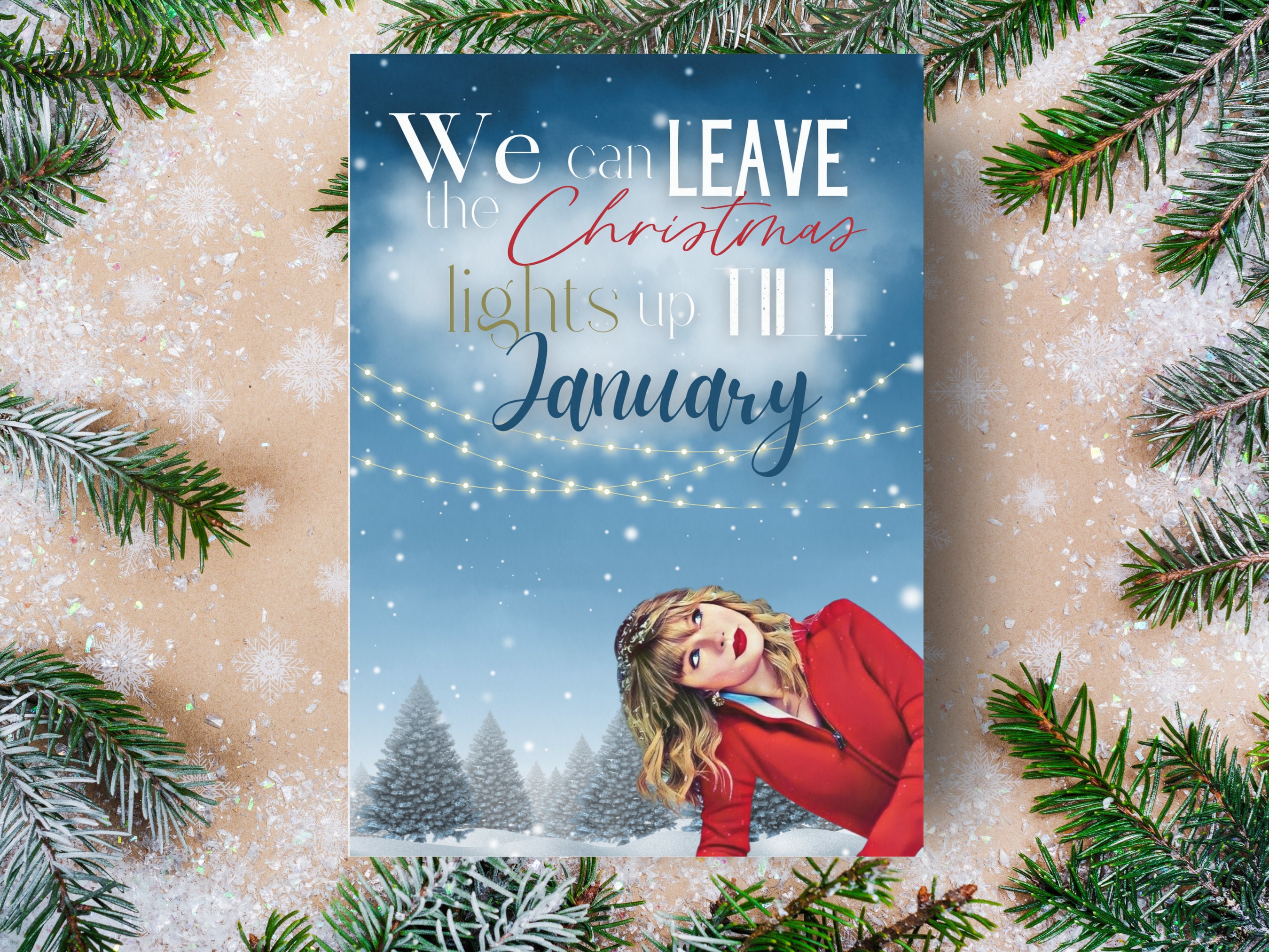 Taylor Swift Christmas Card Template Taylor Swift Printable Holiday ...