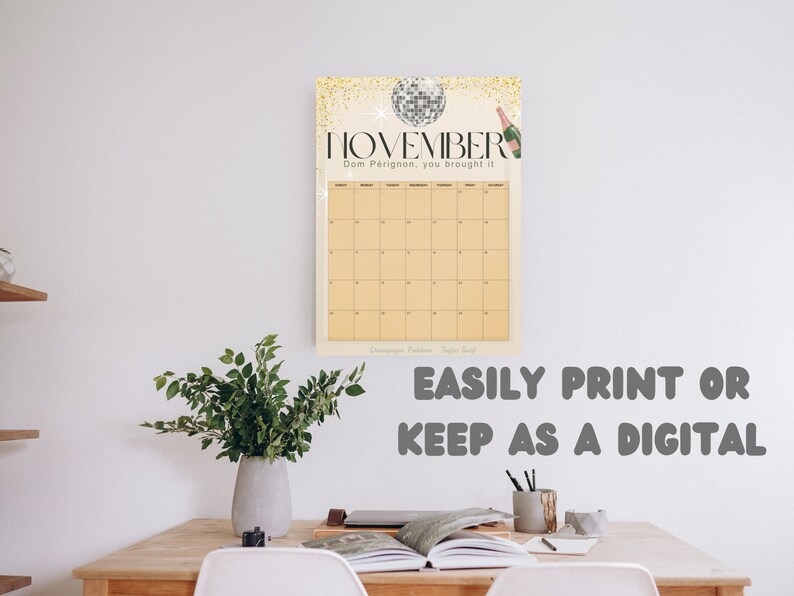 Taylor Swift 2024 Printable Calendar Taylor Swift Inspired 2024 ...