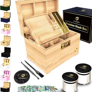Premium Large Stash Box - Smell Proof Stash Box With Rolling Tray ...