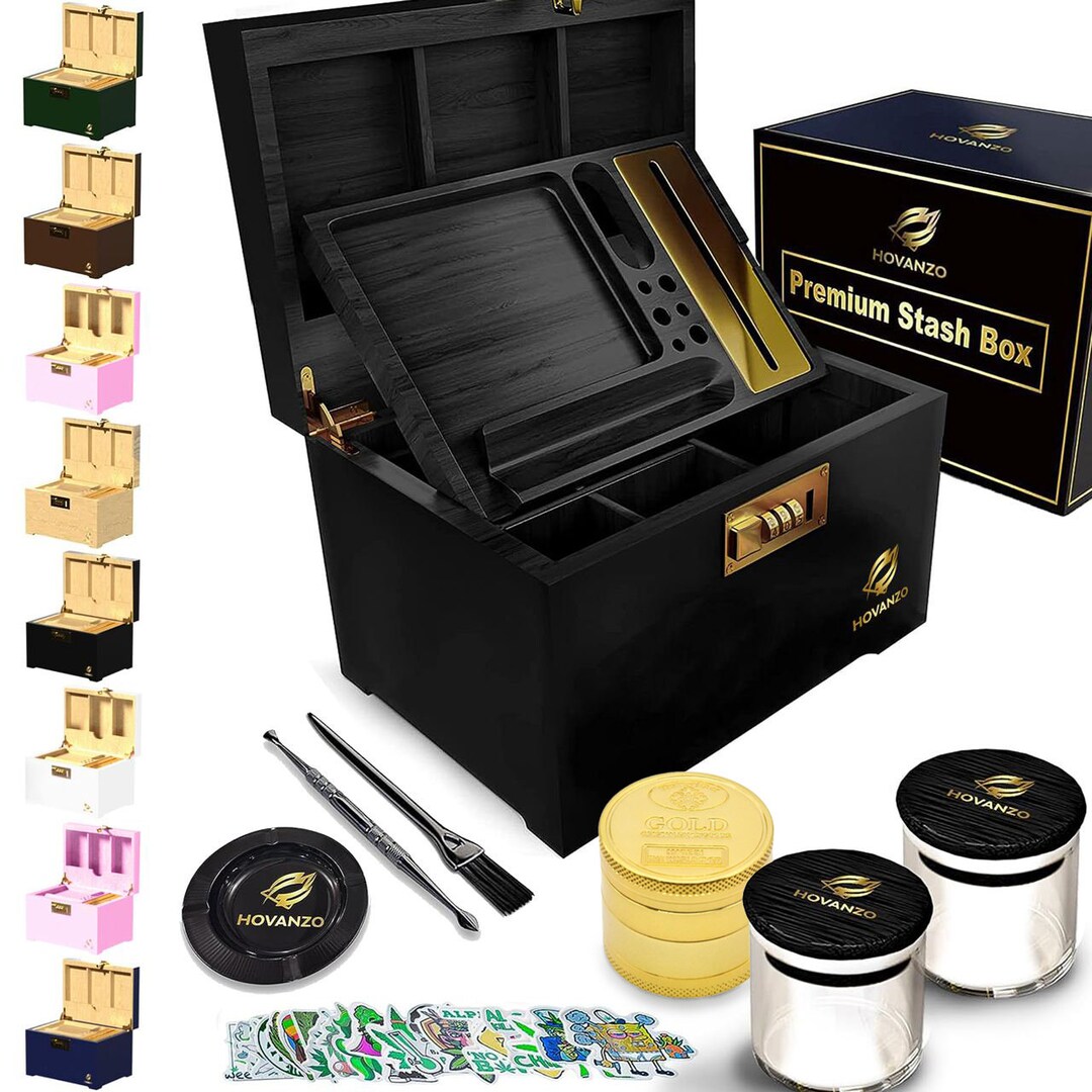 Premium Large Stash Box Smell Proof Stash Box With Rolling Tray Storage ...