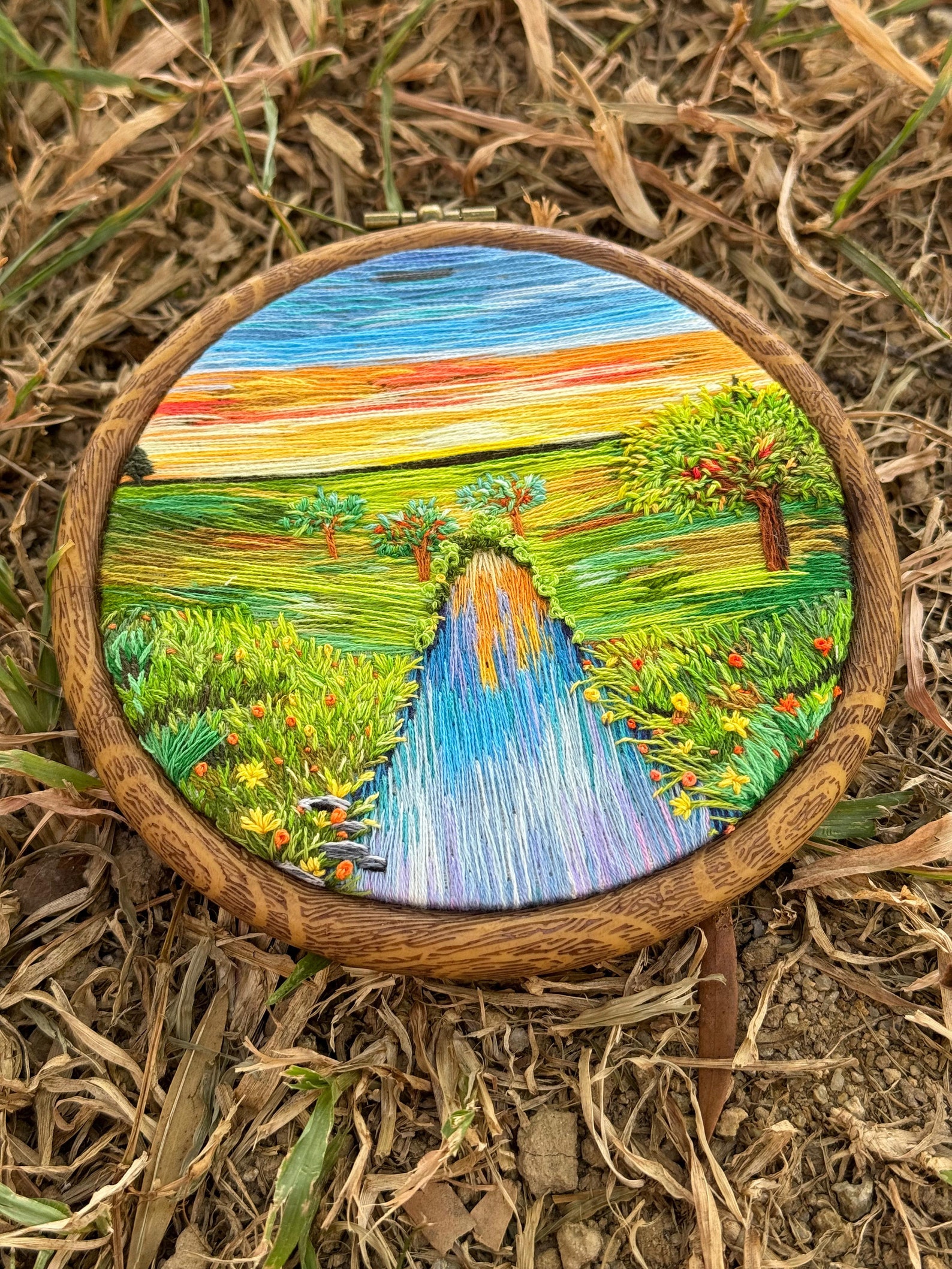Landscape Embroidery Art - Etsy