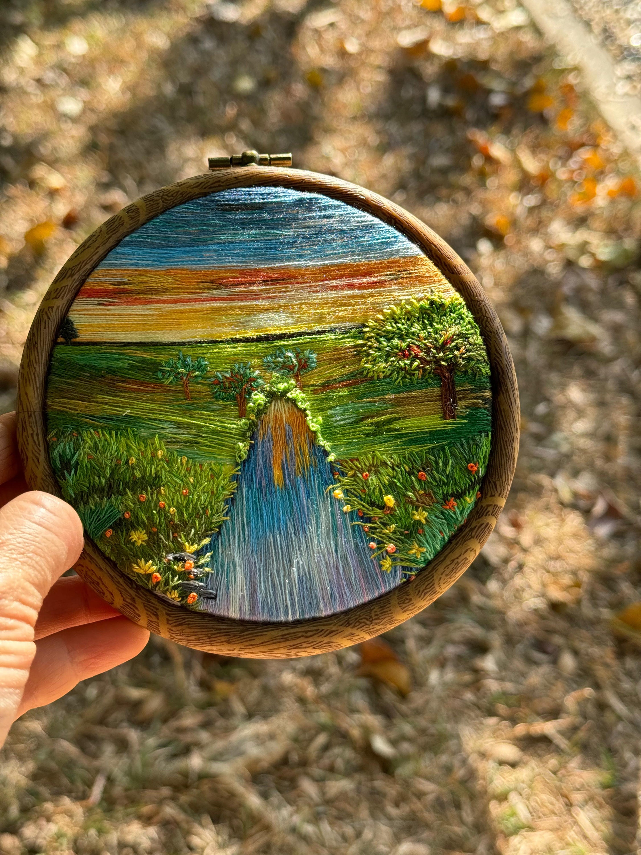 Landscape Embroidery Art - Etsy