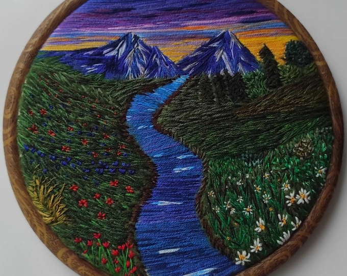Landscape Embroidery Art, Hoop Embroidery Art, 3D Needle Painting Art ...