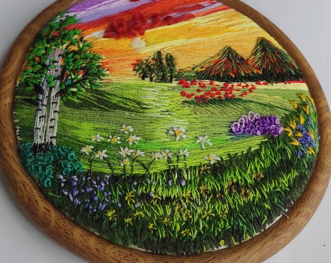 Landscape Embroidery Art, Hoop Embroidery Art, 3D Needle Painting Art ...