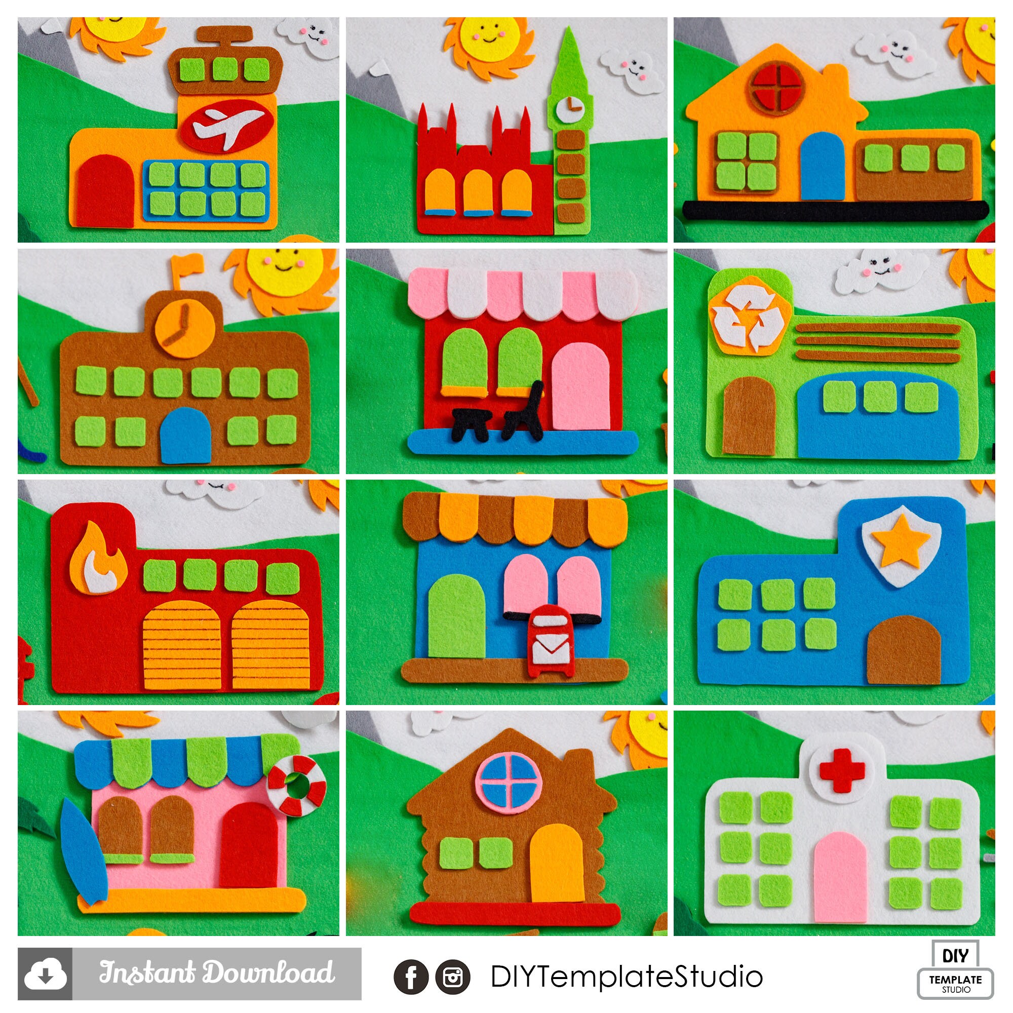 Felt Puzzle - Mix & Match (build Your Own) - 12 Buildings - PDF ...